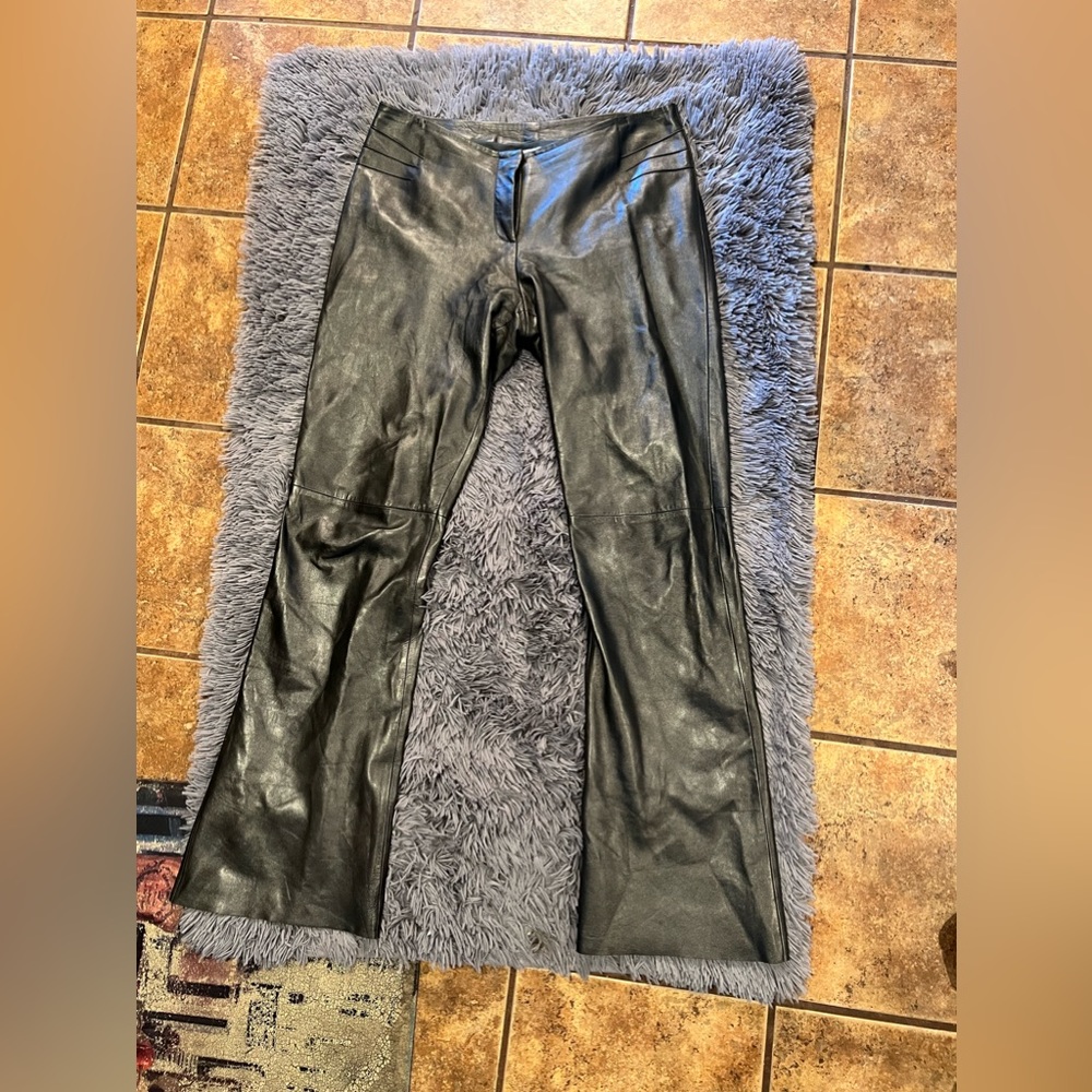 Cache Leather Pants Lamb Leather Flare Pants Womens S… - Gem